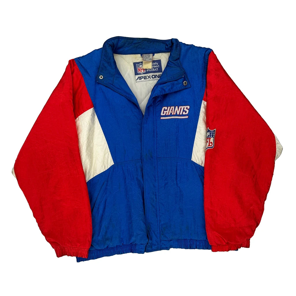 New York Giants Apex One Nfl Jacket - Large Blue Nylon – Thrifted.com