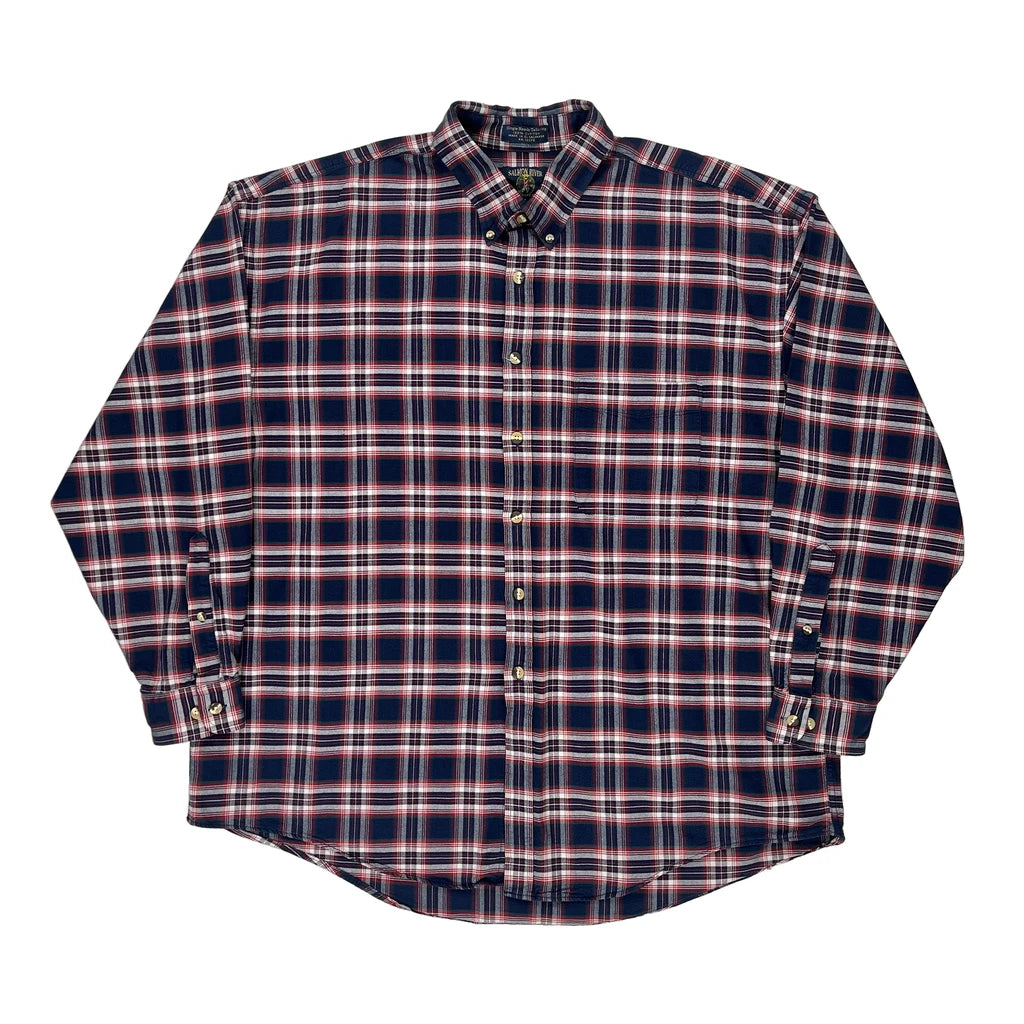 Salmon River Checked Flannel Shirt - XL Multicoloured Cotton – Thrifted.com