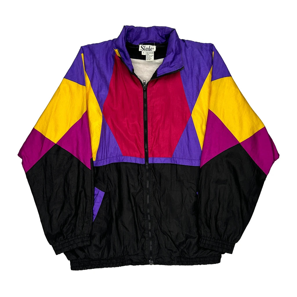 1980'S Slade Shell Jacket - XL Multicoloured Nylon – Thrifted.com