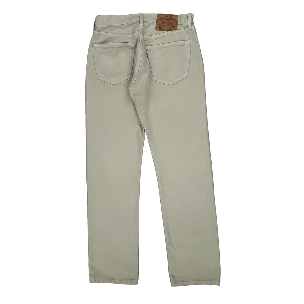 501 Levis Jeans - 29W UK 10 Beige Cotton – Thrifted.com