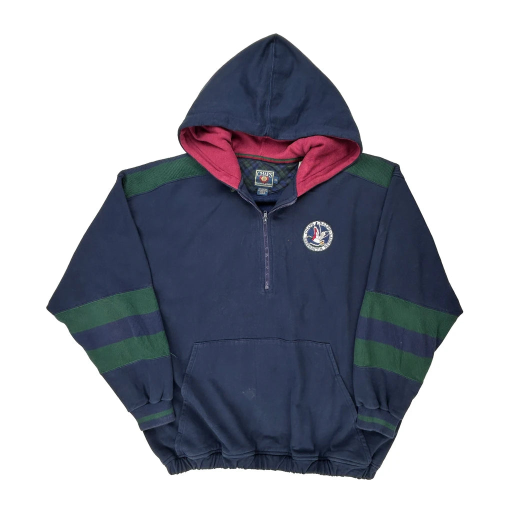 Chaps Ralph Lauren Hoodie - XL Navy Cotton Blend – Thrifted.com