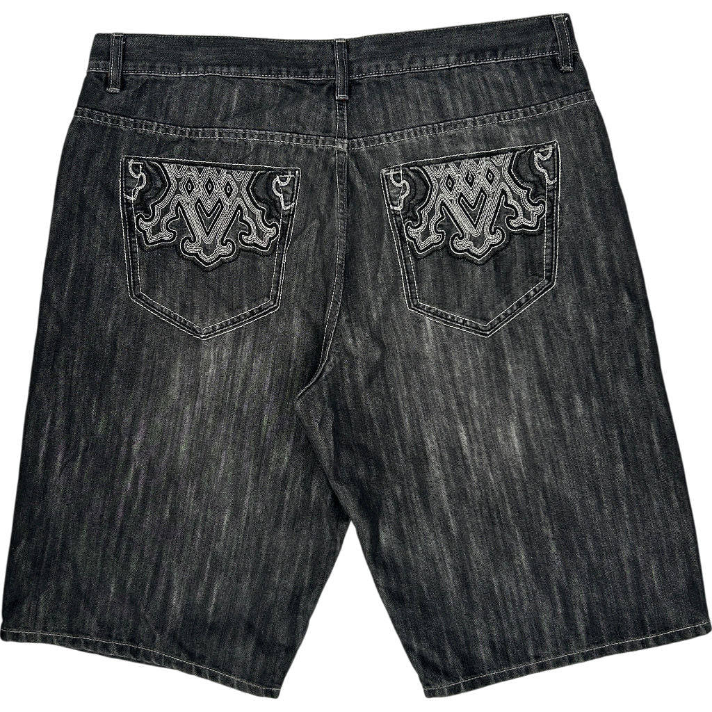Avirex Denim Shorts - 40W 13L - Black Cotton Blend – Thrifted.com