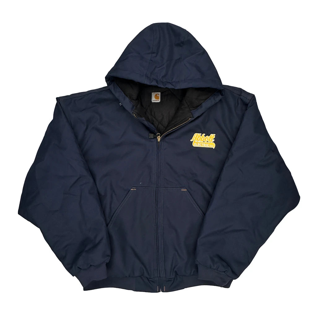 Abbott Electric Carhartt Jacket - 2XL Navy Polyester – Thrifted.com
