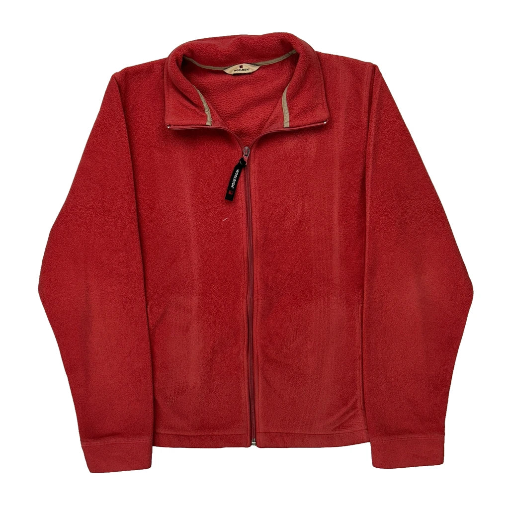 Woolrich Fleece Jacket - Large Red Polyester – Thrifted.com