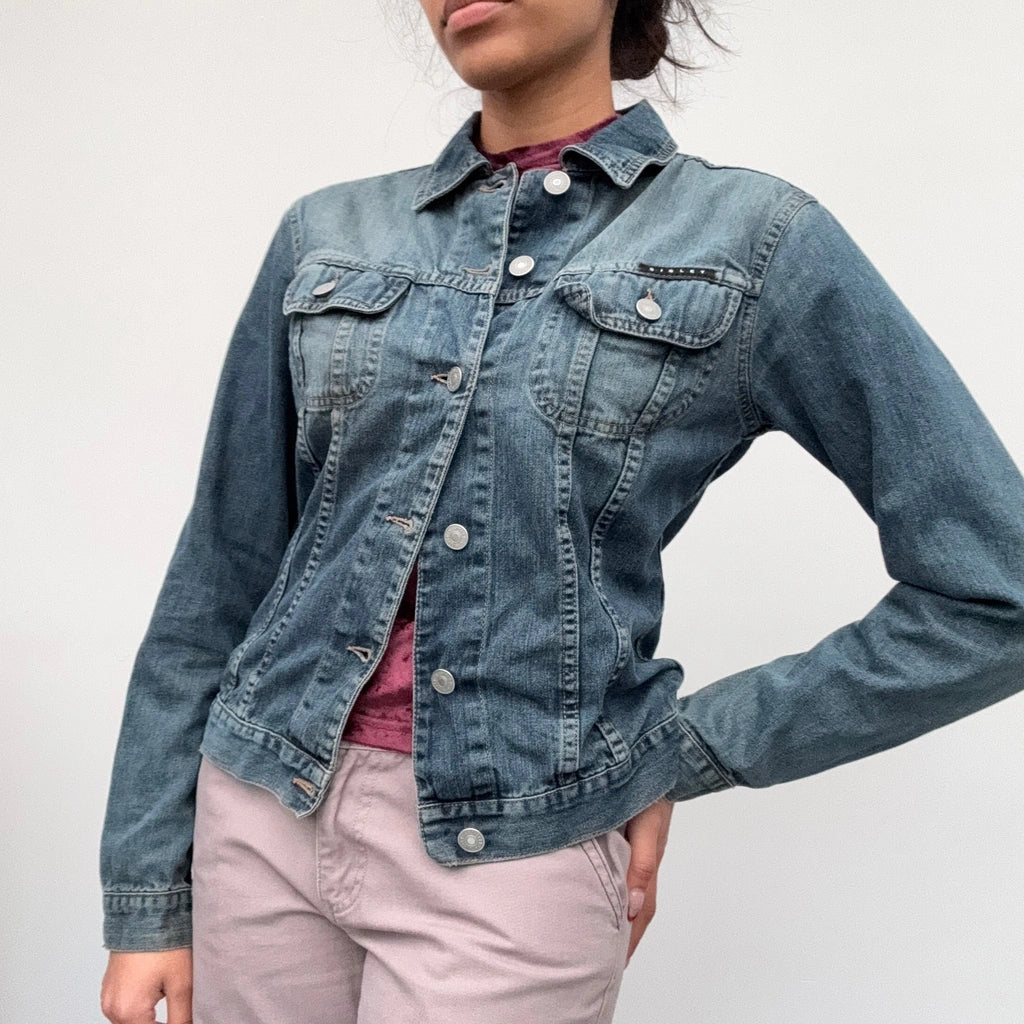 Sisley Denim Jacket - XS Blue Cotton – Thrifted.com