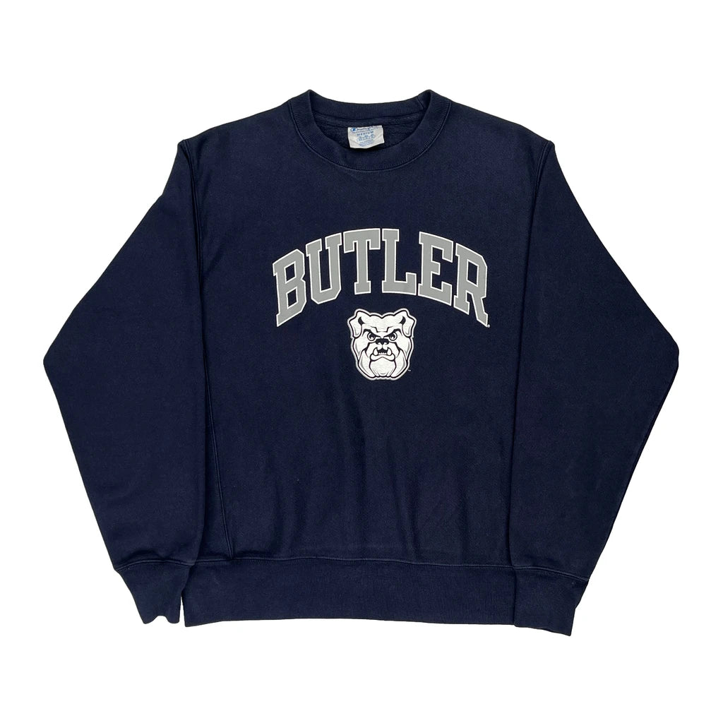 Reverse Weave Butler Champion College Sweatshirt - Medium Navy Cotton ...