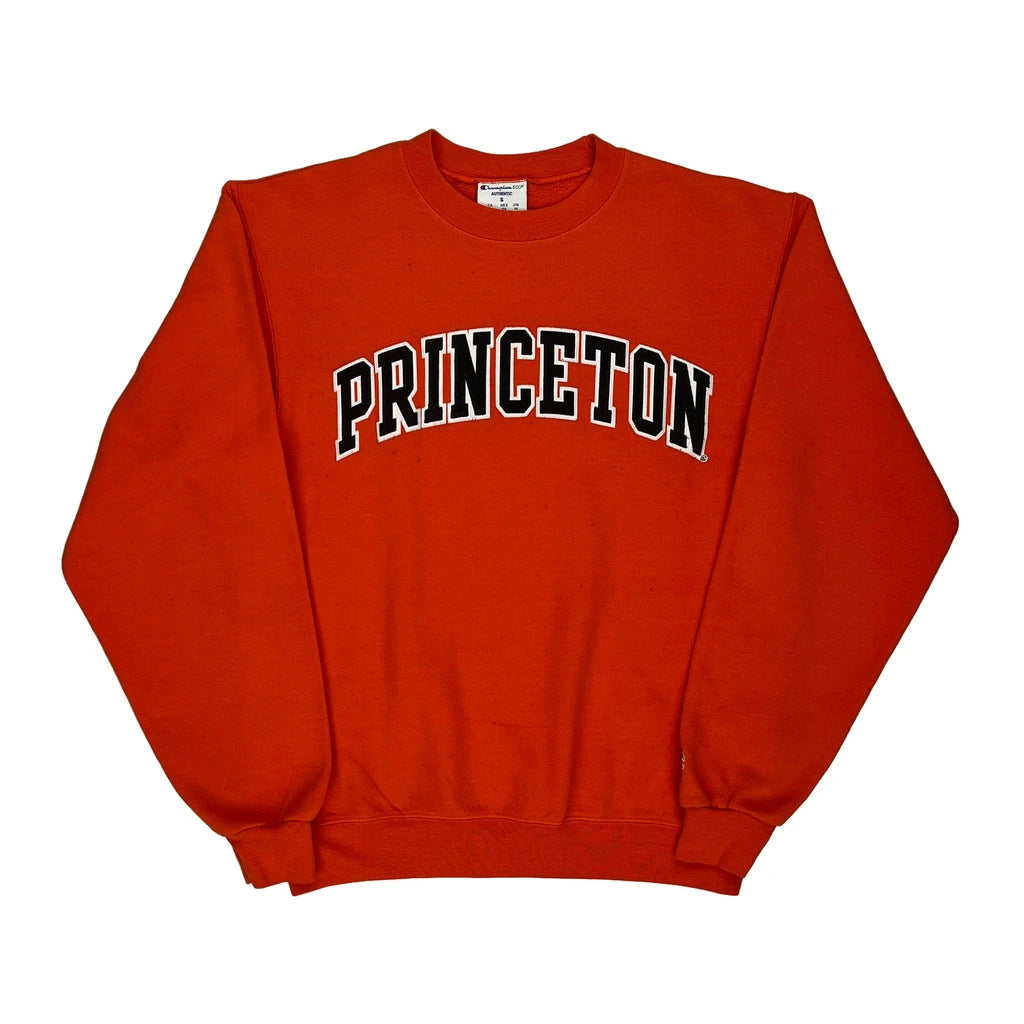 Princeton Champion College Sweatshirt - Small Orange Cotton Blend ...