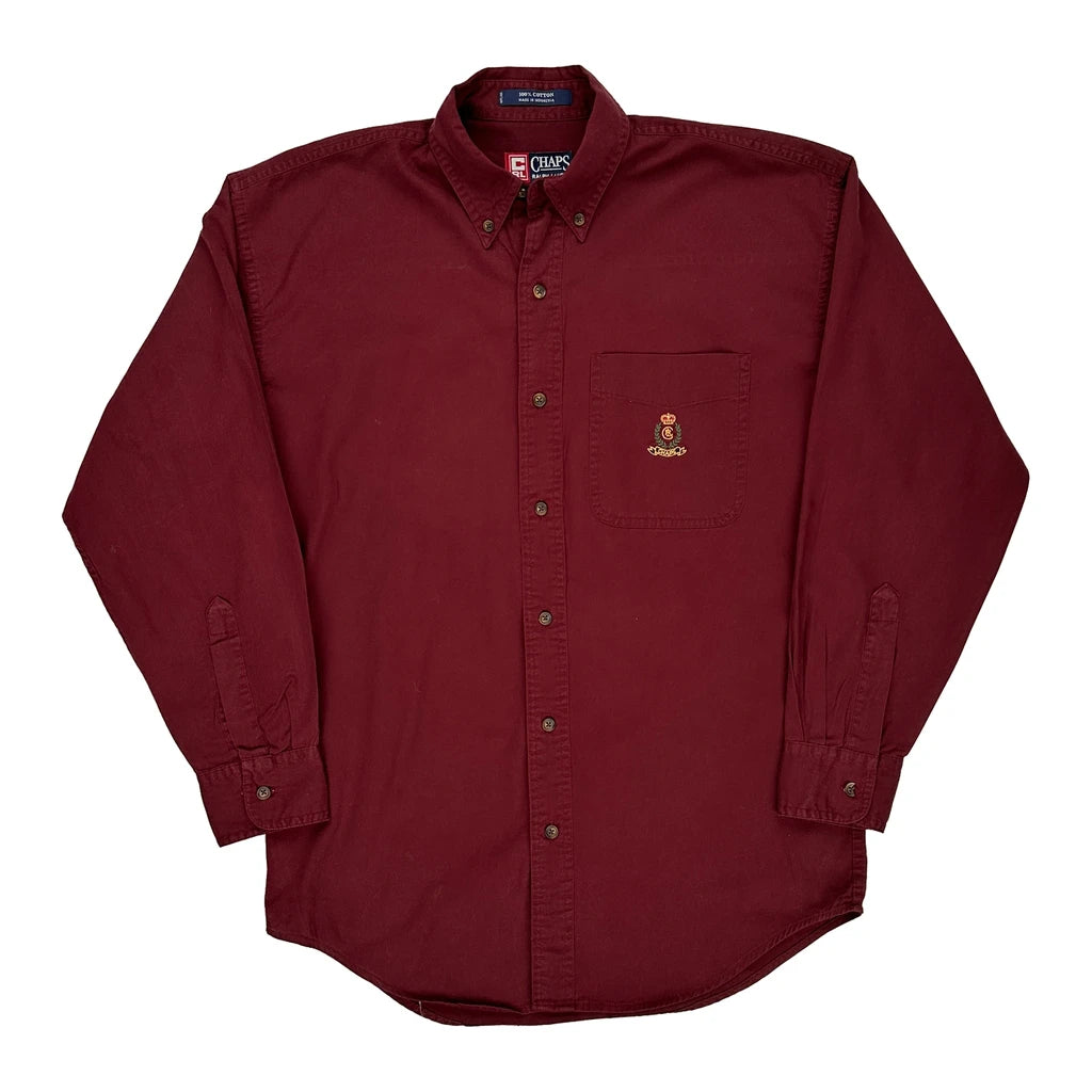 Chaps Ralph Lauren Shirt - Small Burgundy Cotton – Thrifted.com