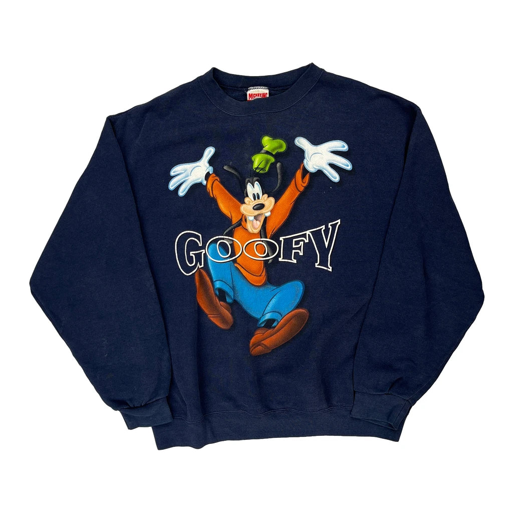 Made In USa Goofy Mickey Inc Cartoon Sweatshirt - Medium Navy Cotton B ...