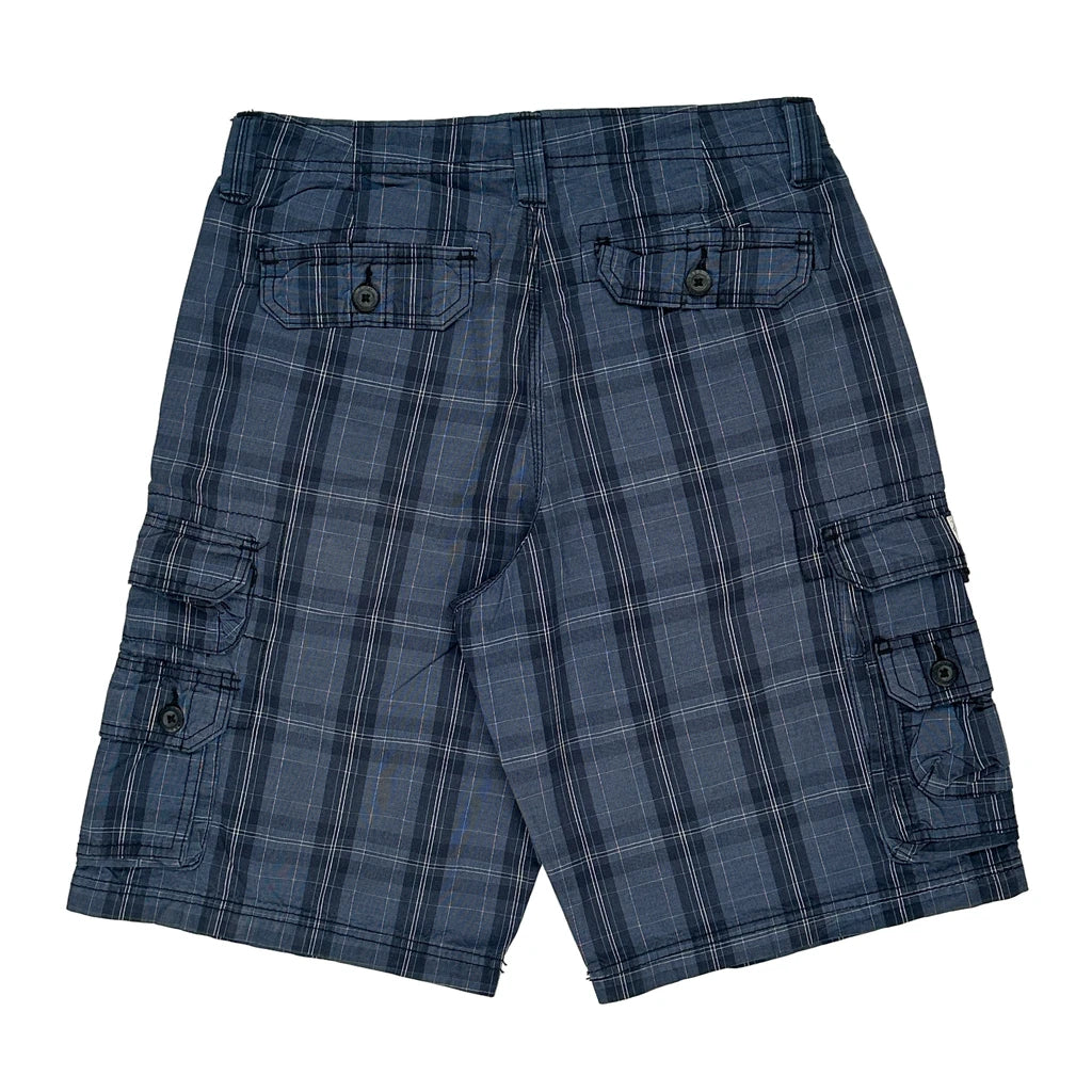 Lee Checked Cargo Shorts - 30W 12L Blue Cotton – Thrifted.com