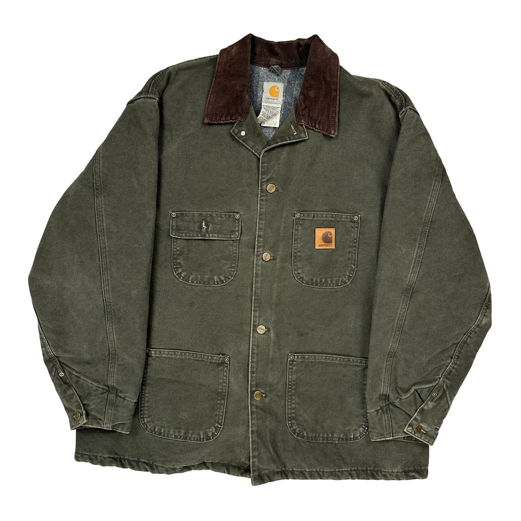 Carhartt Chore Jacket - XL Green Cotton – Thrifted.com