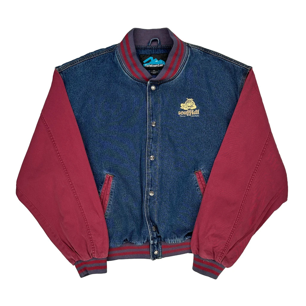 Tri-Mountain Varsity Jacket - 2XL Blue Cotton – Thrifted.com