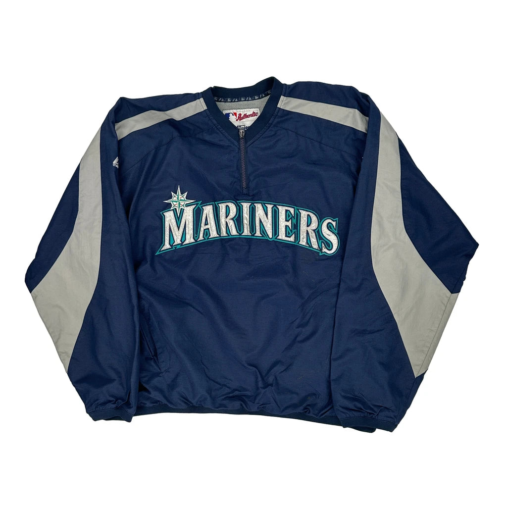 Seattle Mariners Majestic Mlb Windbreaker - Medium Blue Polyester ...