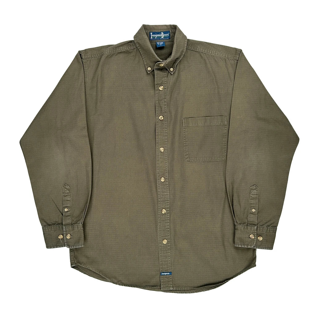 Insignia Decor Shirt - Medium Green Cotton – Thrifted.com