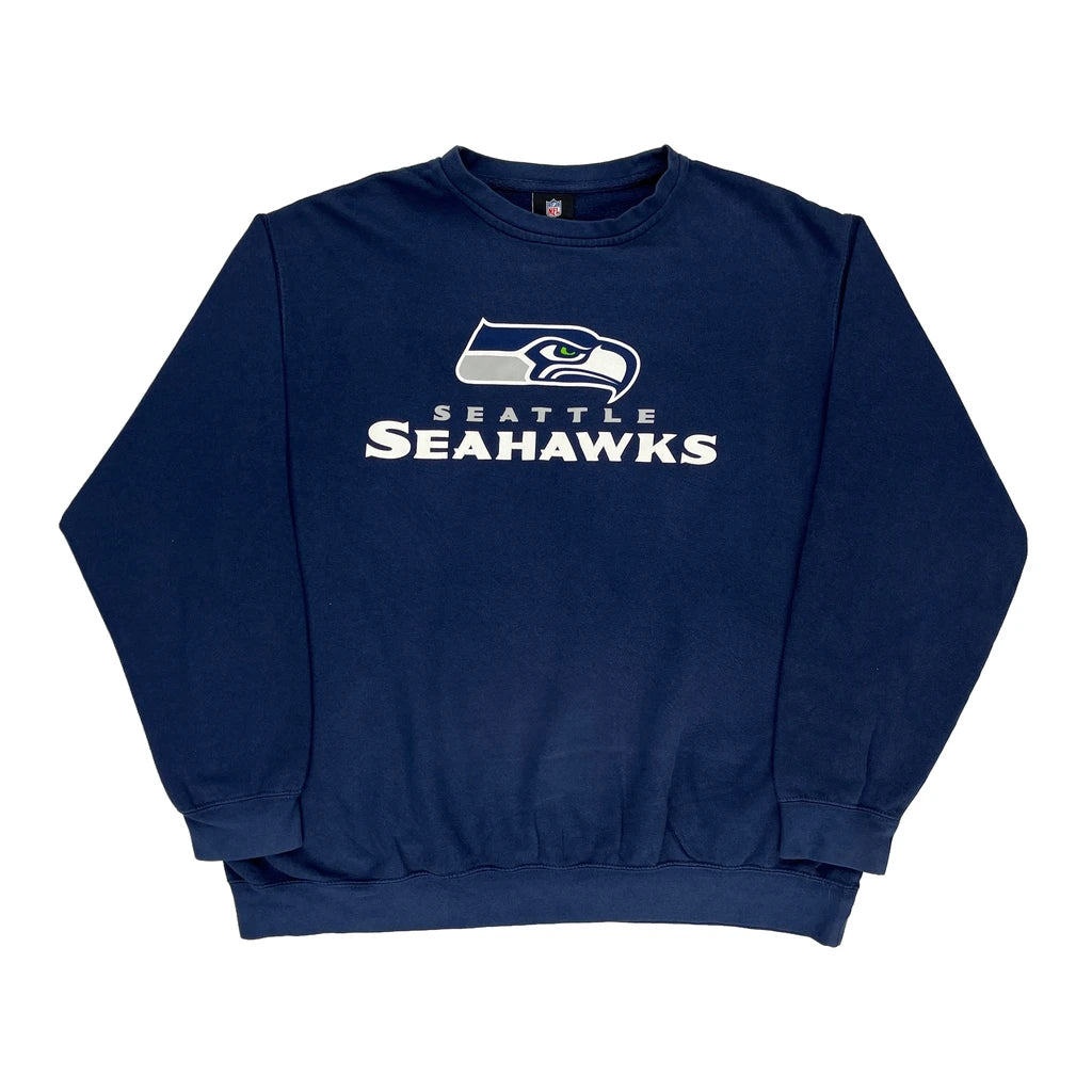 Seattle Seahawks Nfl Nfl Sweatshirt - XL Blue Cotton Blend – Thrifted.com