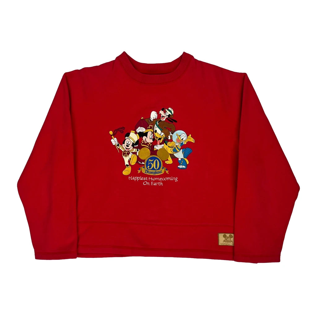 Disney Characters Disney Graphic Sweatshirt - Large Red Cotton Blend ...