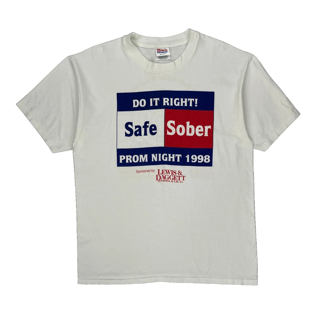 Prom Night 1998 Hanes Graphic T-Shirt - Large White Cotton – Thrifted.com