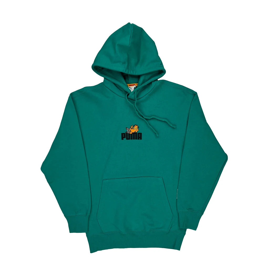 Garfield Puma Graphic Hoodie - XS Green Cotton – Thrifted.com