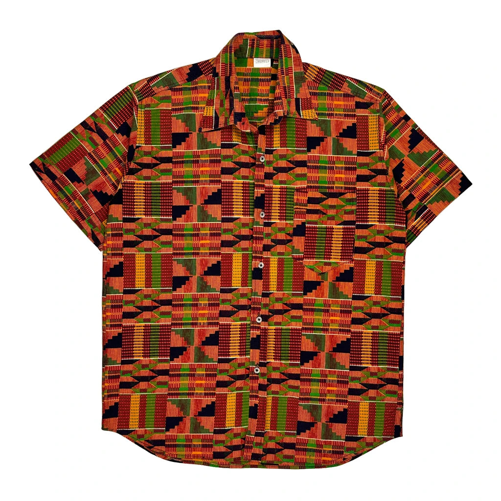 Yenenga Short Sleeve Shirt - Large Multicoloured Cotton – Thrifted.com