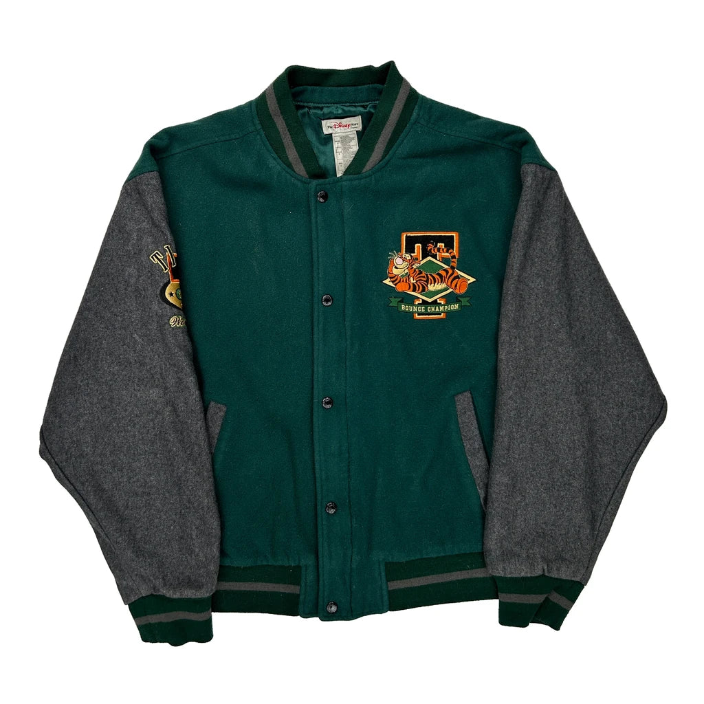 Tigger Disney Cartoon Varsity Jacket - Large Green Polyester – Thrifted.com