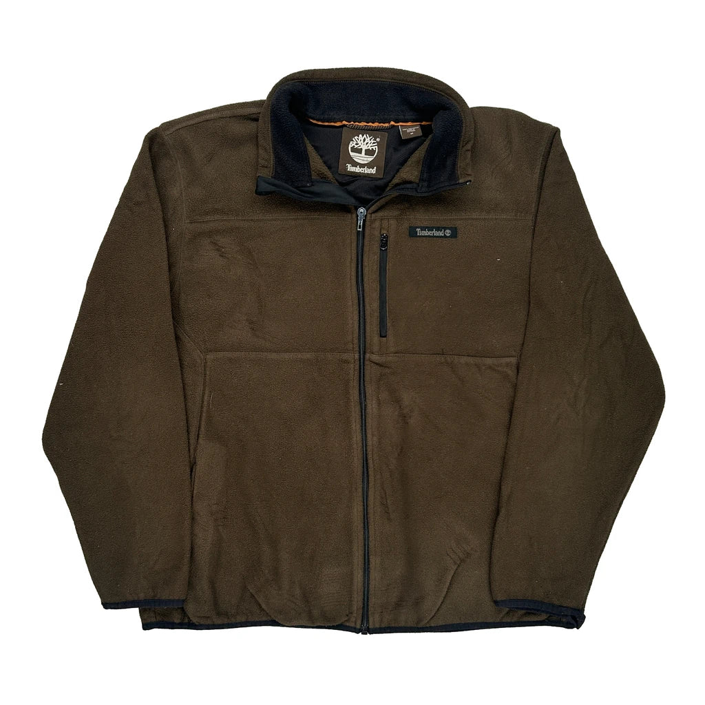 Timberland Fleece Jacket - Medium Brown Polyester – Thrifted.com