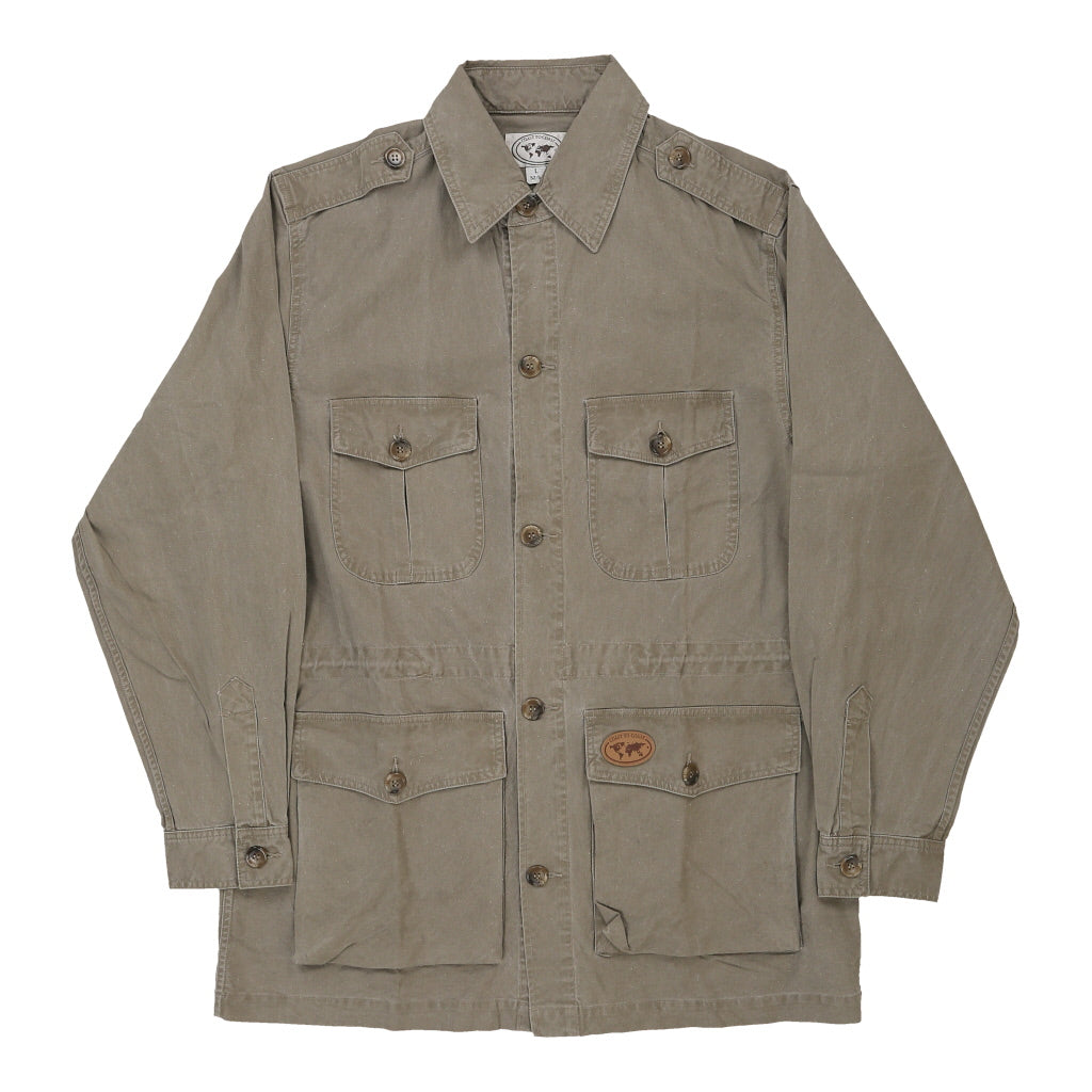 Vagrant American Line Cargo Overshirt - Large Beige Cotton – Thrifted.com