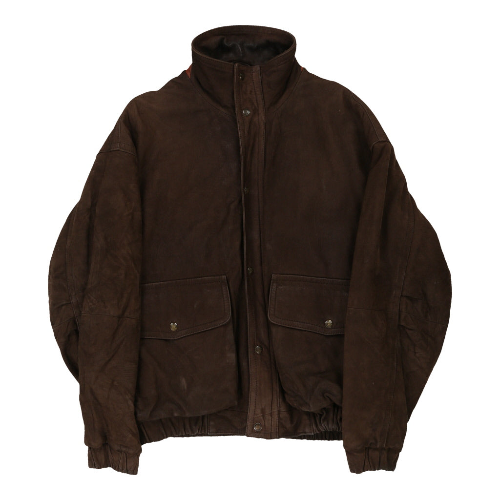 Timberland Suede Jacket - Small Brown Suede – Thrifted.com