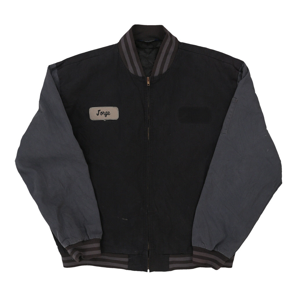 Rivers End Varsity Jacket - XL Black Polyester Blend – Thrifted.com