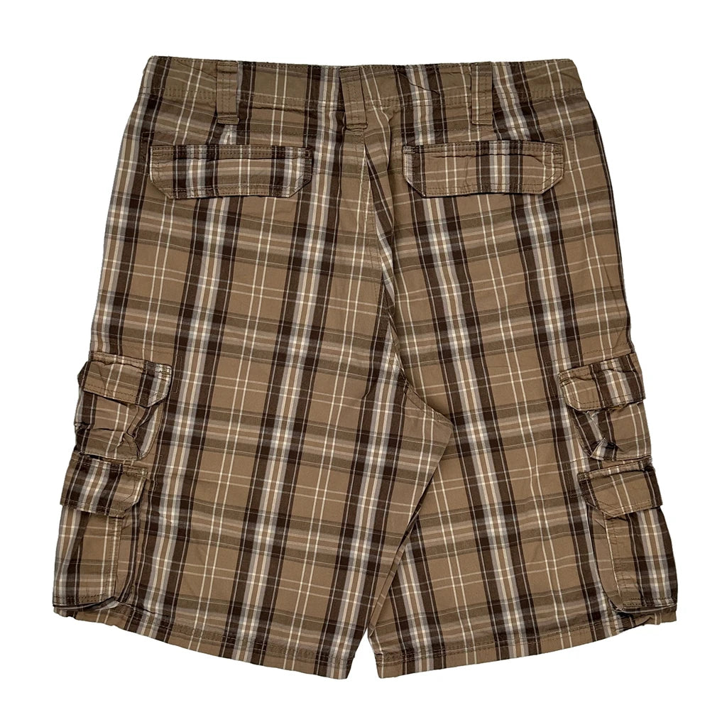 Lee Checked Cargo Shorts - 34W 11L Brown Cotton – Thrifted.com