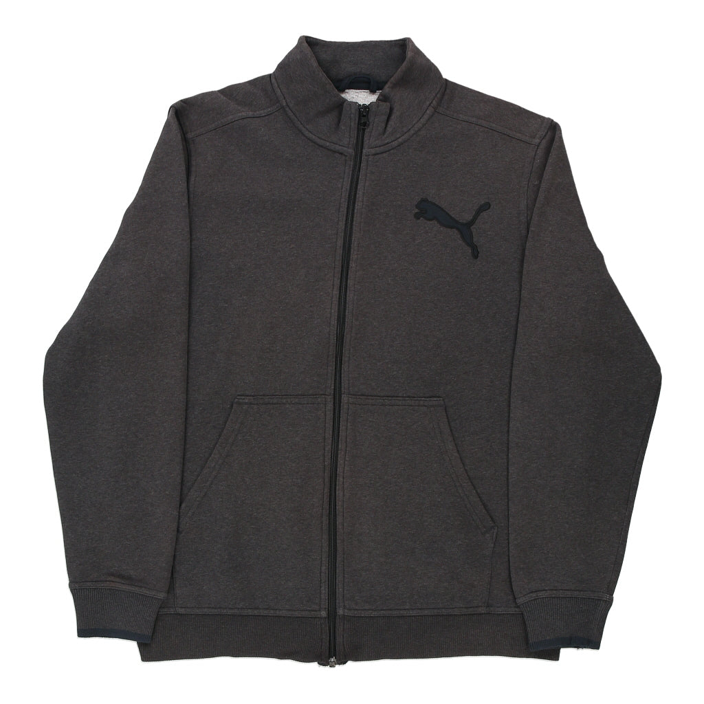 Puma Zip Up - Large Grey Cotton Blend – Thrifted.com