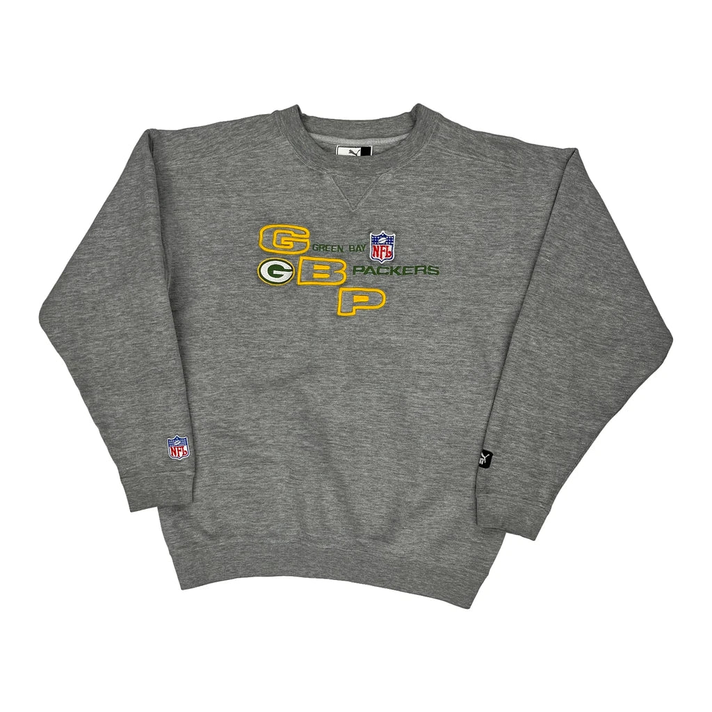 Green Bay Packers Puma Nfl Sweatshirt - Medium Grey Cotton Blend ...