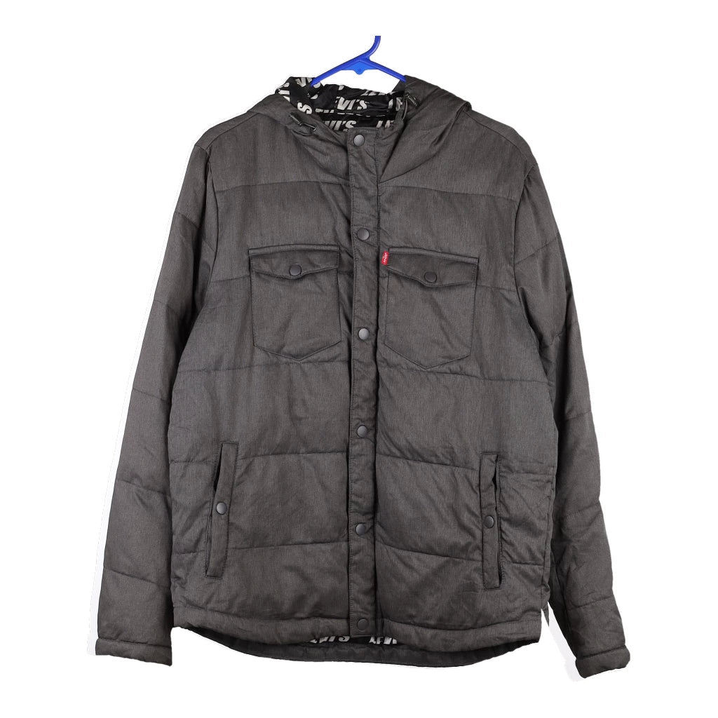 Levis Puffer - Small Grey Polyester – Thrifted.com