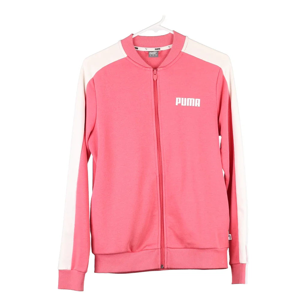Puma Zip Up - Medium Pink Cotton Blend – Thrifted.com