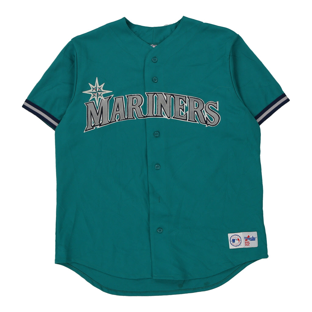 Seattle Mariners Majestic MLB Jersey - Large Blue Polyester – Thrifted.com