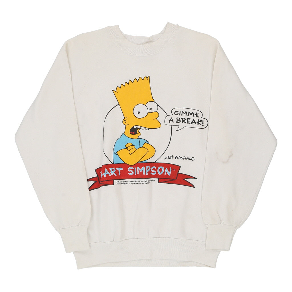 The Simpsons Fruit Of The Loom Sweatshirt - Large White Cotton Blend ...