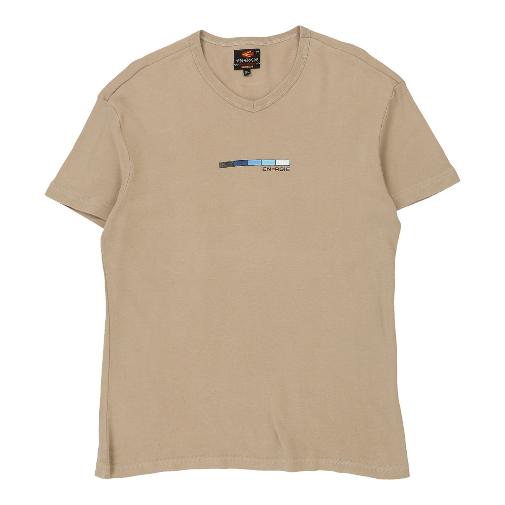 Energie V-neck T-Shirt - XL Beige Cotton – Thrifted.com