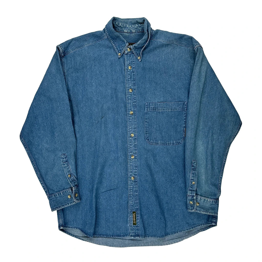 Timberland Denim Shirt - Large Blue Denim – Thrifted.com