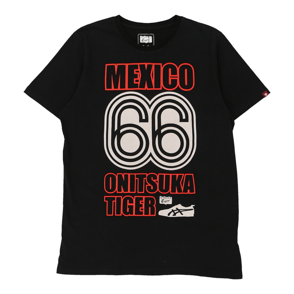 Mexico 66 Onitsuka Tiger Graphic T-Shirt - Medium Black Cotton ...