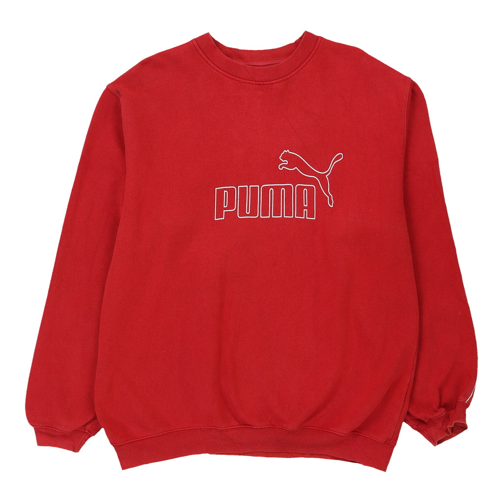 Puma Spellout Sweatshirt - Large Red Cotton Blend – Thrifted.com