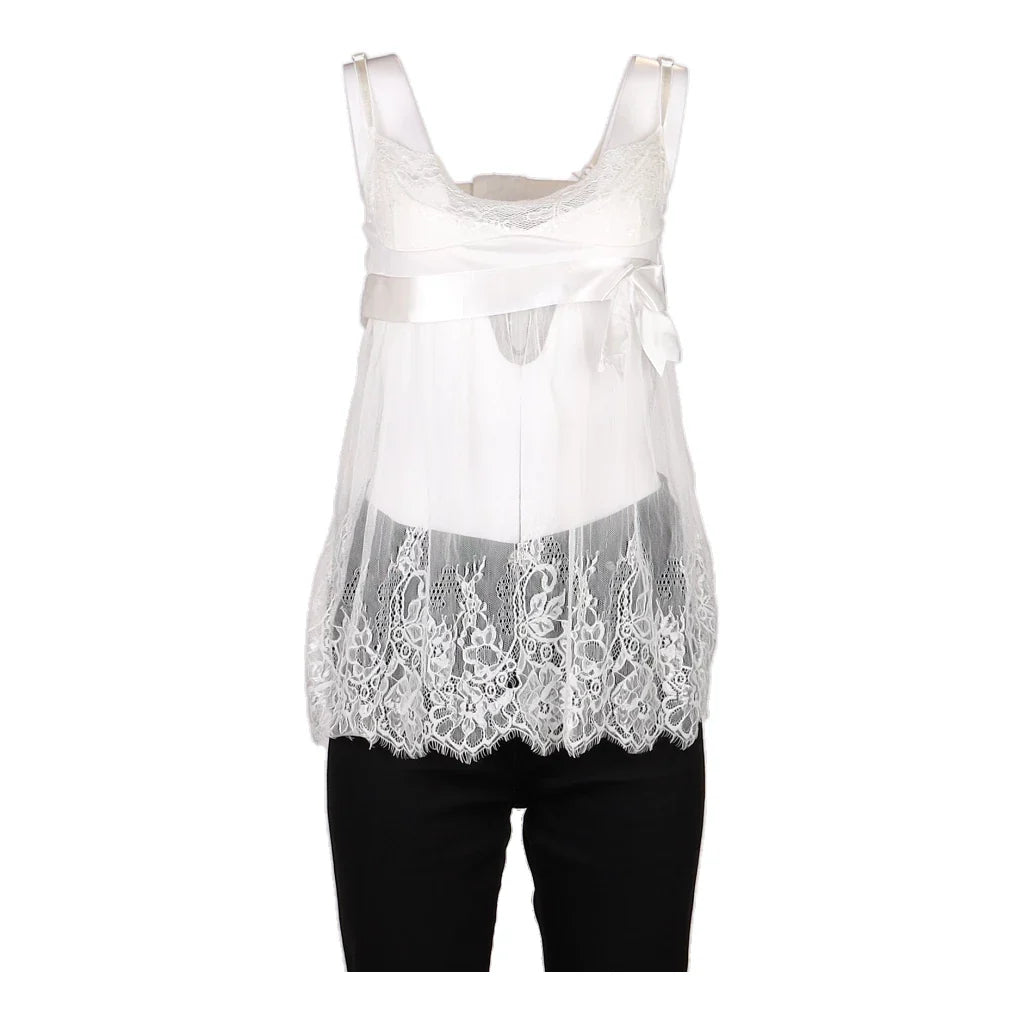 Unbranded Lace Cami Top - XL White Polyester Blend – Thrifted.com