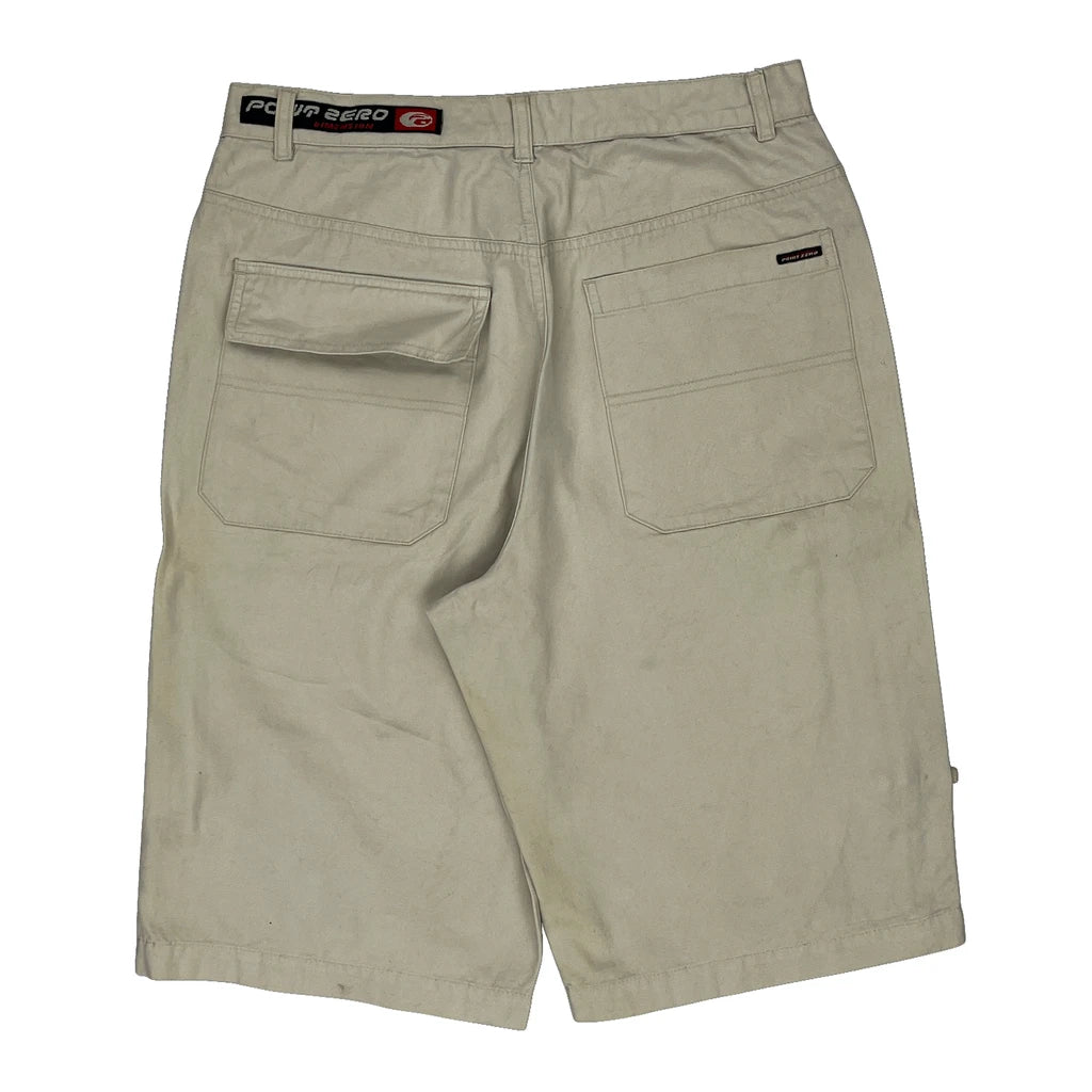Hip Hop Point Zero Cargo Shorts - 32″ Waist Beige Cotton – Thrifted.com