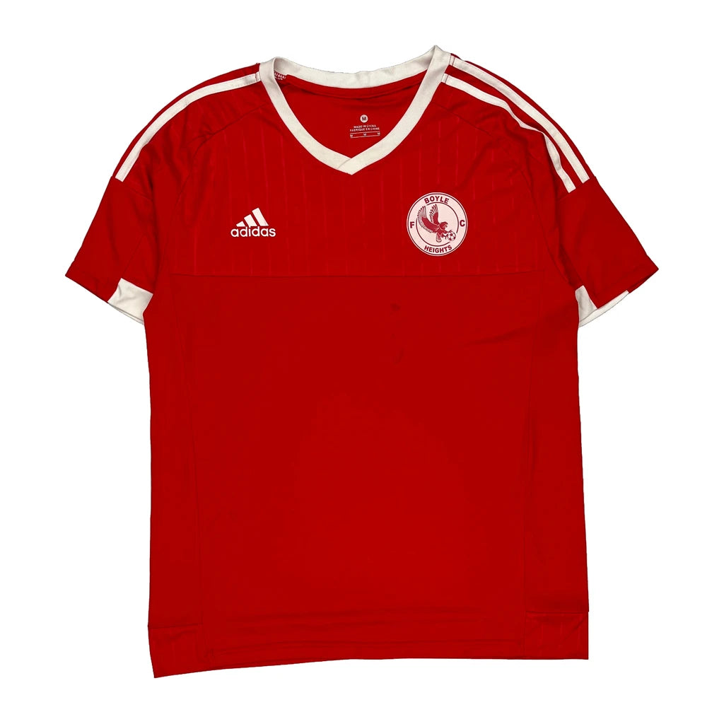 Boyle Heights Adidas Football Shirt - Medium Red Polyester – Thrifted.com