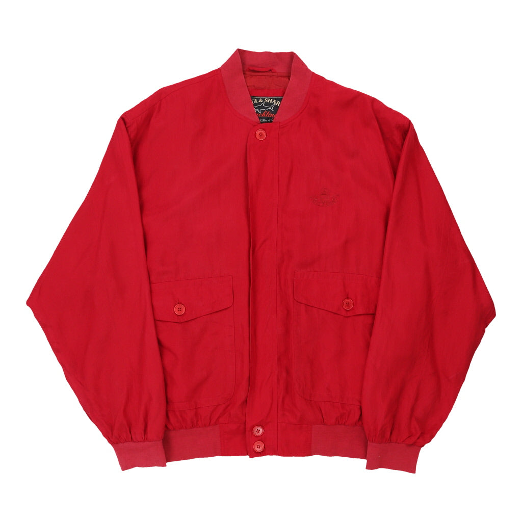 Paul & Shark Jacket - Large Red Silk – Thrifted.com