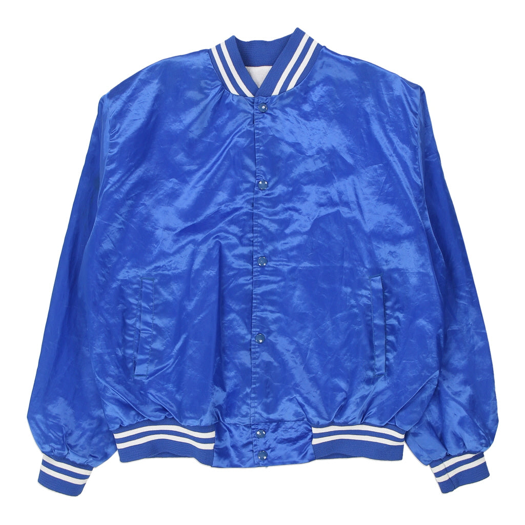 Made in USA Taylor Varsity Jacket - XL Blue Polyester Blend – Thrifted.com