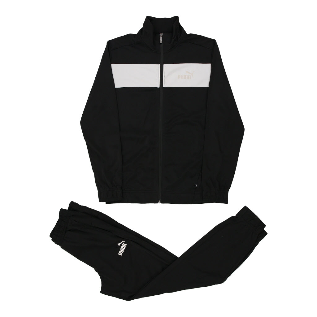Puma Full Tracksuit - Small Black Polyester – Thrifted.com