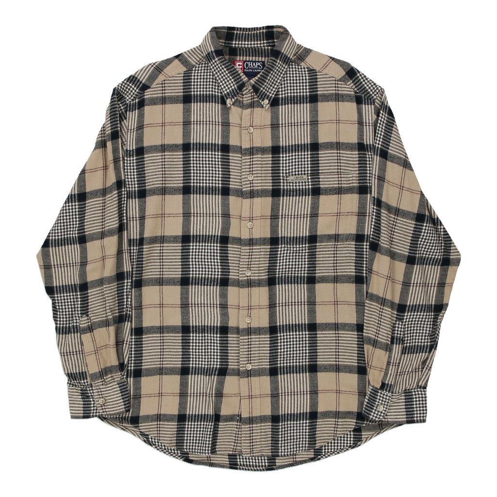 Chaps Ralph Lauren Checked Flannel Shirt - Large Beige Cotton ...