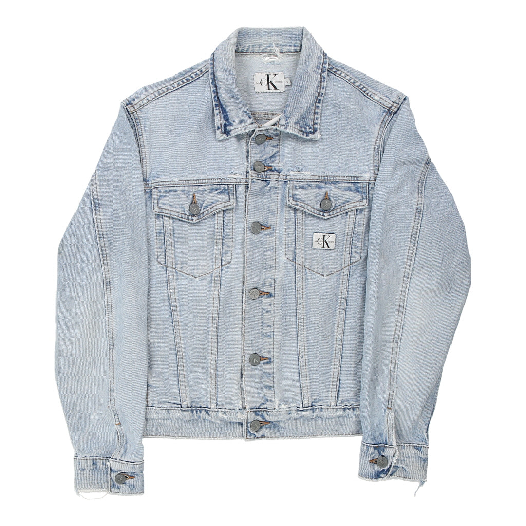 Calvin Klein Jeans Denim Jacket - Small Blue Cotton Blend – Thrifted.com