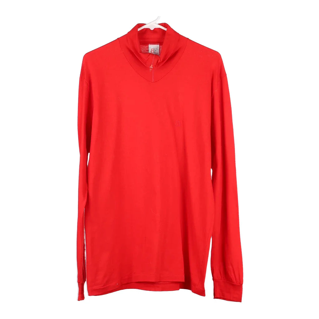 Belfe 1/4 Zip - XL Red Cotton – Thrifted.com