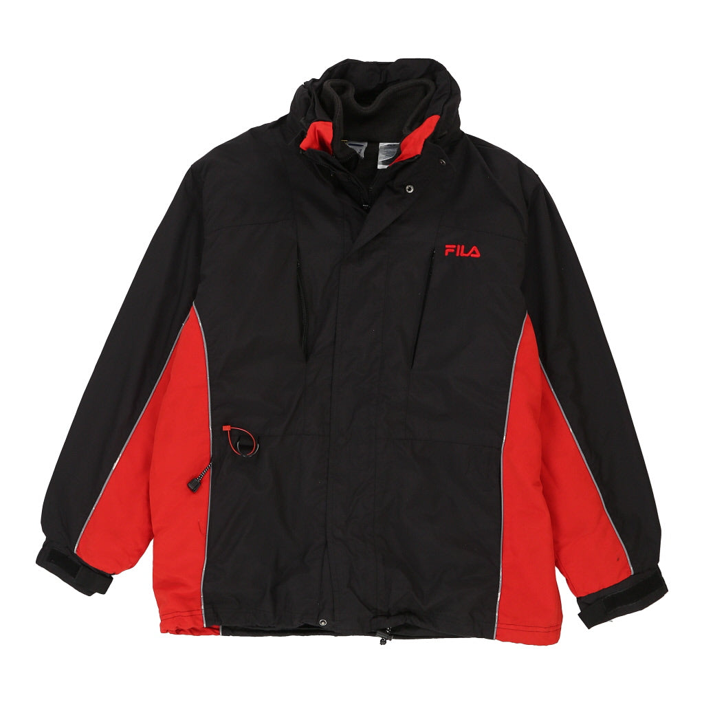 Fila Jacket - Medium Black Nylon Blend – Thrifted.com