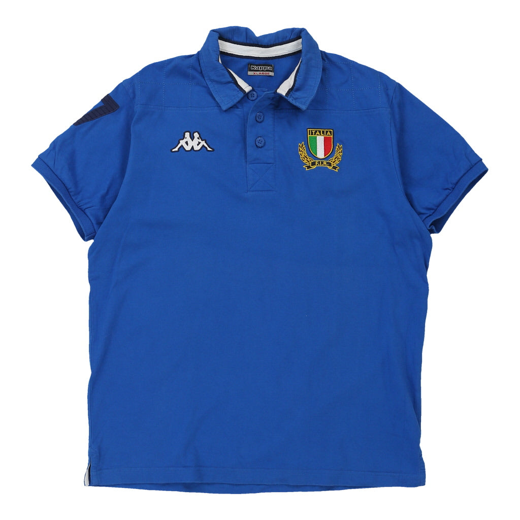 Italia Kappa Rugby Shirt - XL Blue Cotton – Thrifted.com